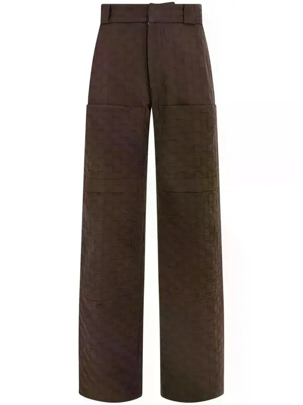 FERRAGAMO Monogram-print Cotton Trousers