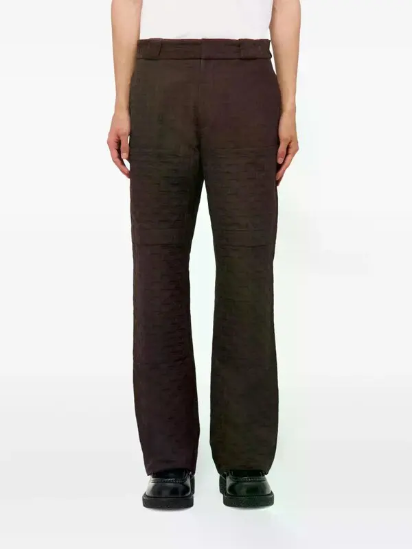 FERRAGAMO Monogram-print Cotton Trousers