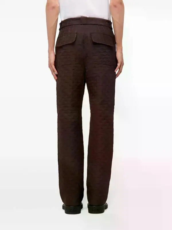 FERRAGAMO Monogram-print Cotton Trousers