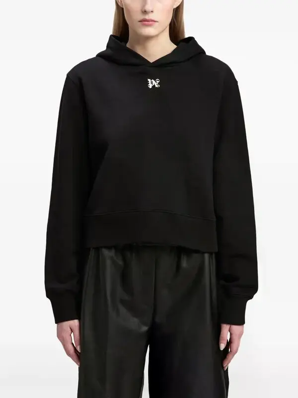 Palm Angels Wings Print Cotton Hoodie