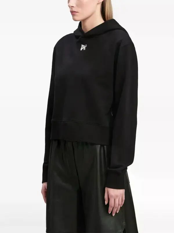 Palm Angels Wings Print Cotton Hoodie