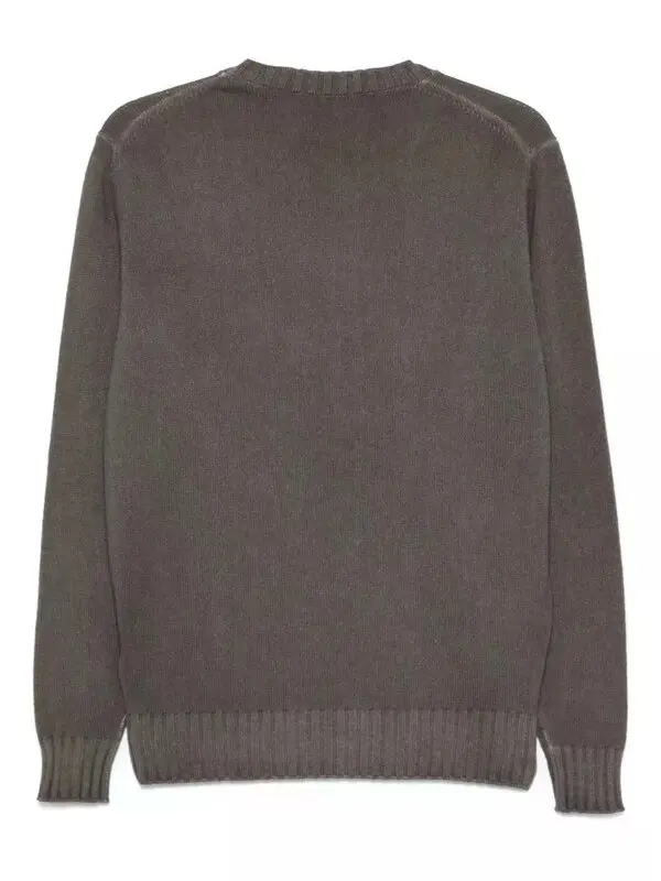 DELL'OGLIO Crew Neck Merino Wool Blend Sweater - Grey