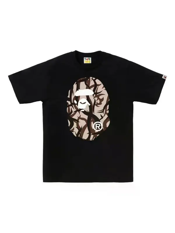 A BATHING APE Camo Big Head T-shirt - Black