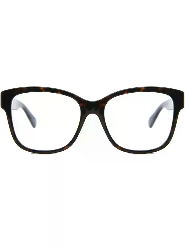 Gucci Web-stripe Glasses - Brown
