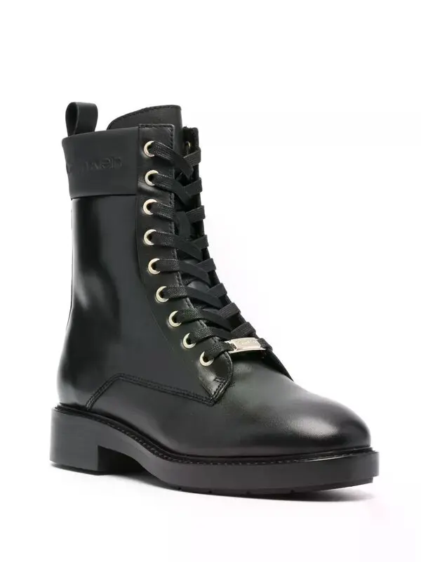 Calvin Klein Logo-plaque Leather Boots