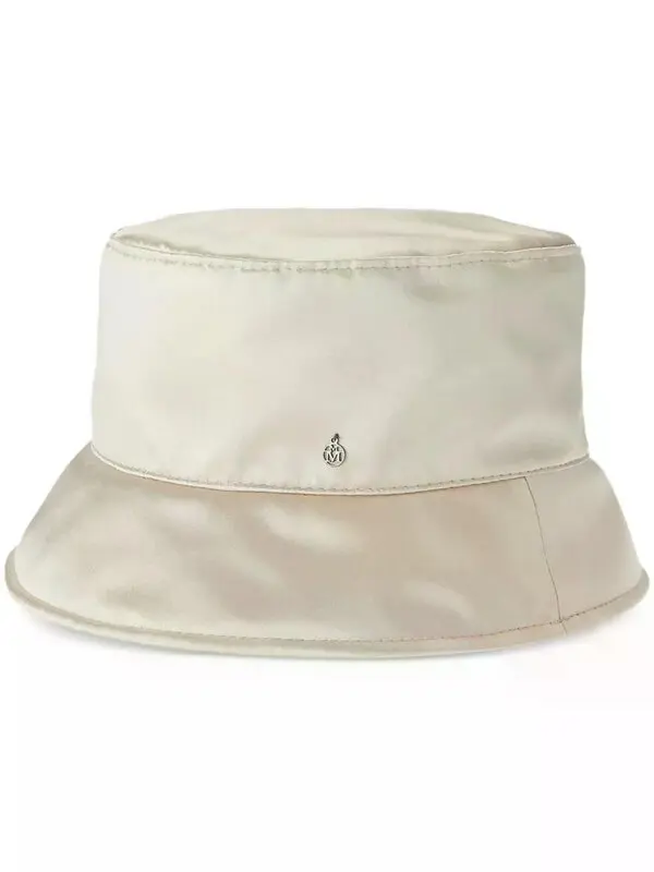 MAISON MICHEL Axel Silk-satin Bucket Hat - Neutrals