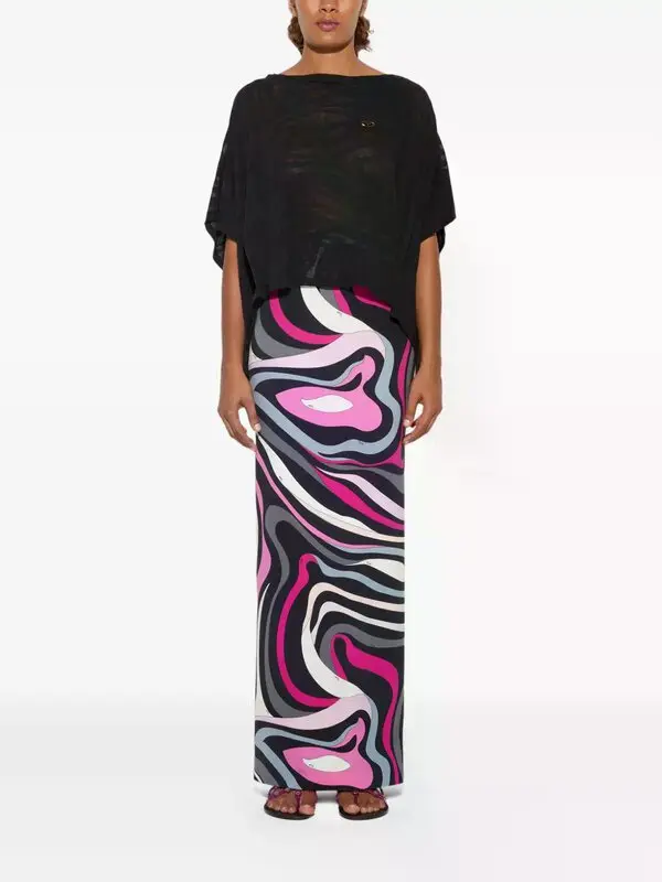 Emilio Pucci Marmo-print Maxi Skirt - Black