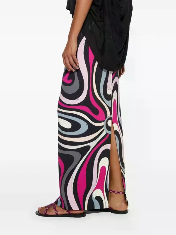 Emilio Pucci Marmo-print Maxi Skirt - Black
