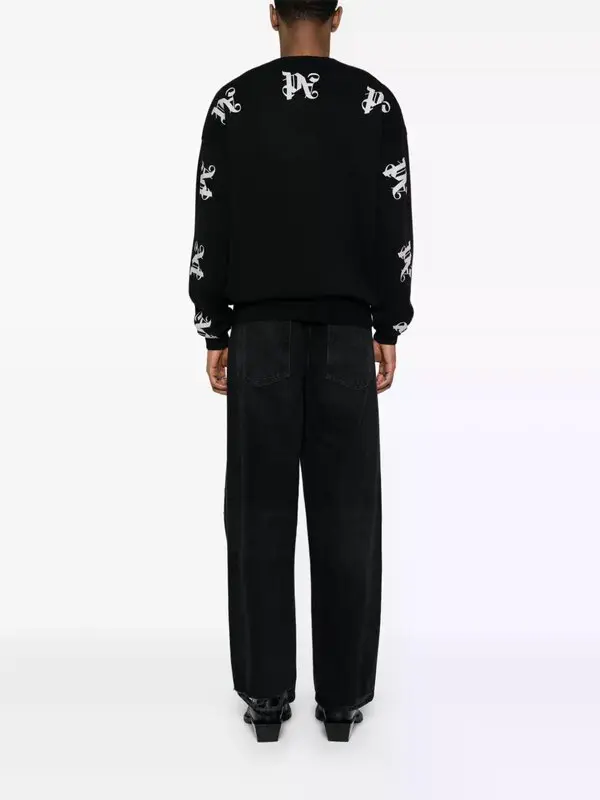 Palm Angels Monogram-print Crew-neck Jumper