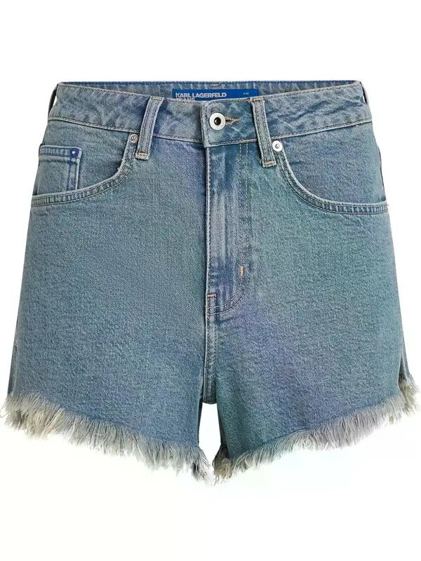 Karl Lagerfeld Frayed Denim Shorts