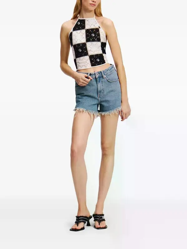 Karl Lagerfeld Frayed Denim Shorts