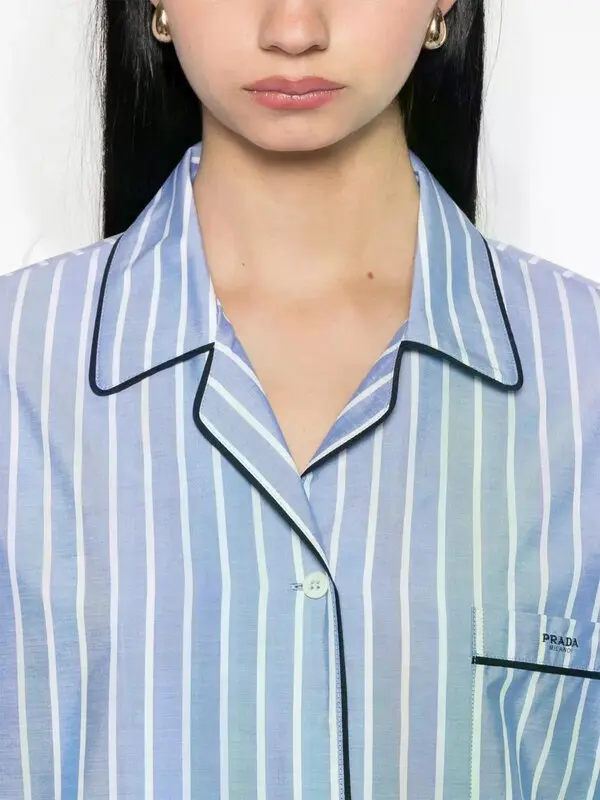 Prada Striped Cotton Poplin Shirt