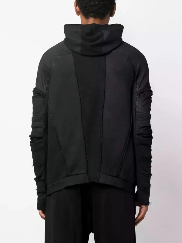 Masnada Draped Cotton Zip-up Hoodie