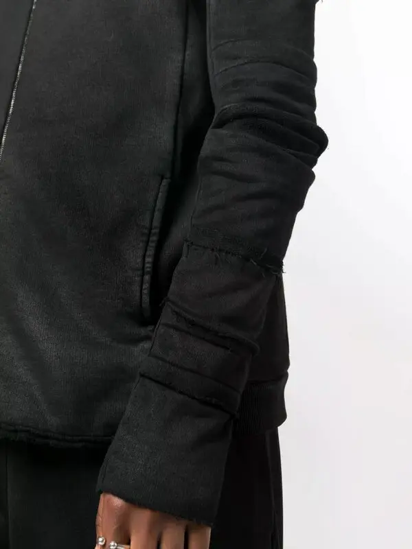 Masnada Draped Cotton Zip-up Hoodie