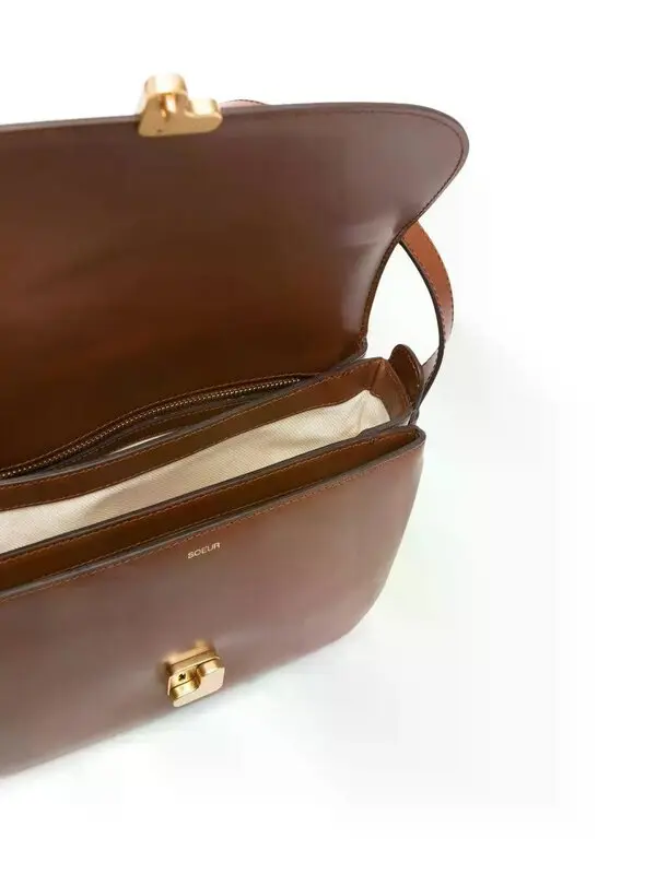 Soeur Leather Shoulder Bag - Brown