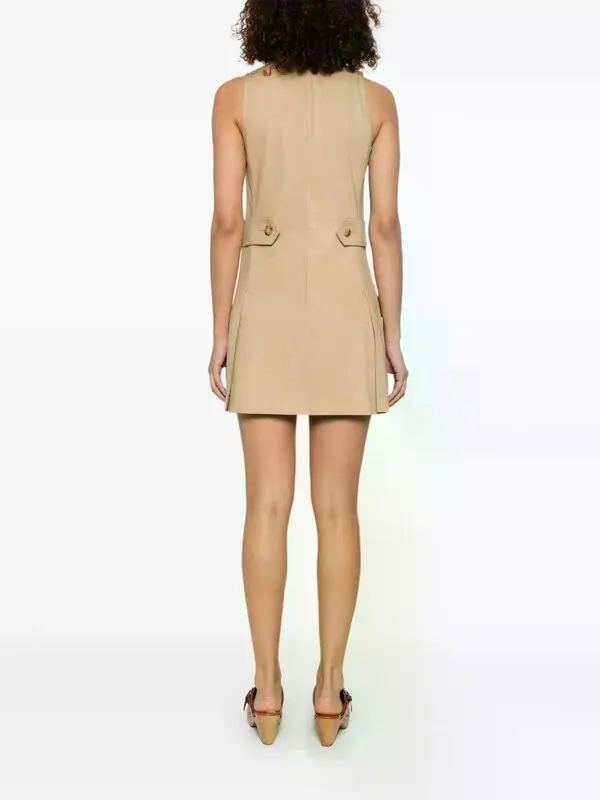 Chloé Lace-up Cotton Mini Dress - Brown