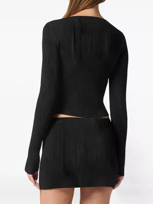 Philipp Plein Long Sleeve Cropped Top