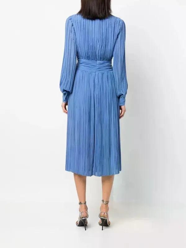 Rochas Plissé-detail Midi Dress