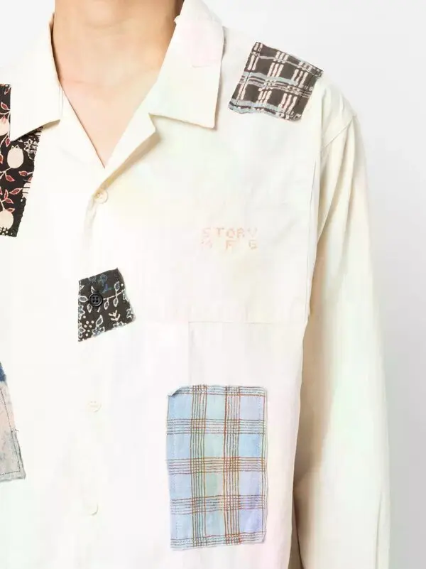 STORY MFG. Greetings Patchwork Cotton Shirt