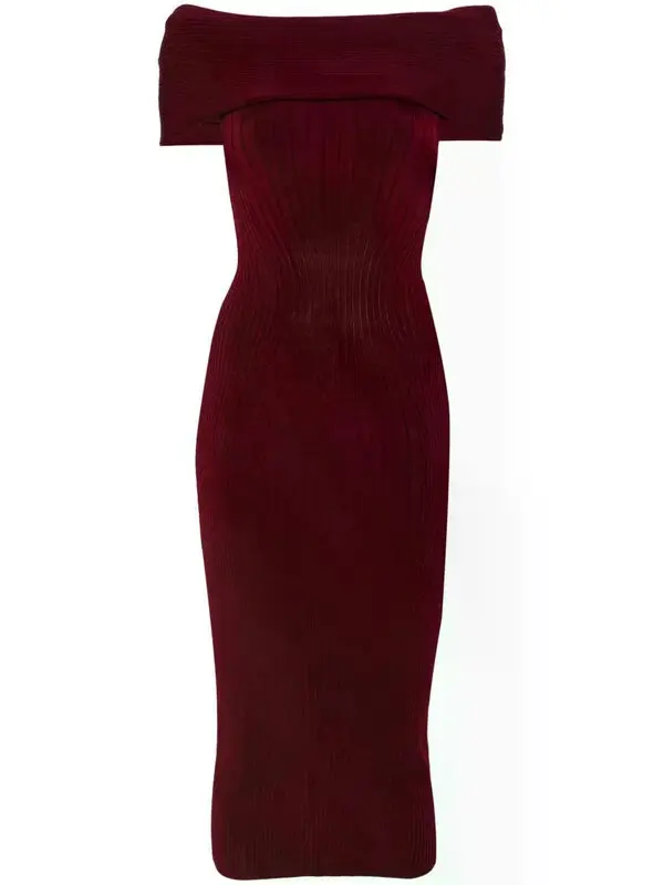 MUGLER Off-shoulder Knit Dress
