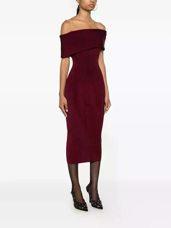 MUGLER Off-shoulder Knit Dress