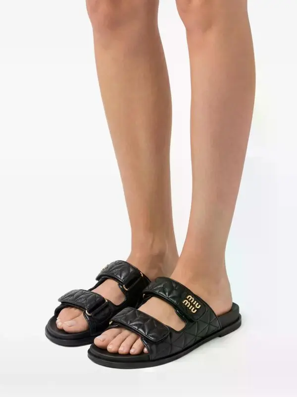 Miu Miu Matelassé Leather Sandals
