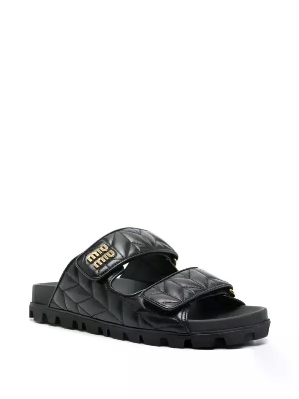 Miu Miu Matelassé Leather Sandals