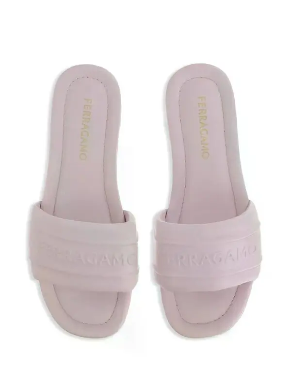 FERRAGAMO Leather Slides - Pink