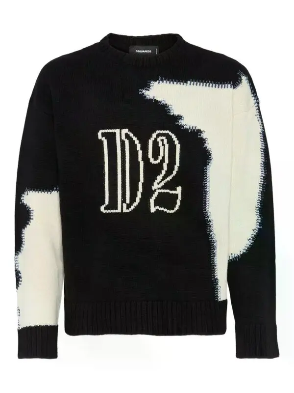 Dsquared2 Fake Stitch" Knit Sweater - Black