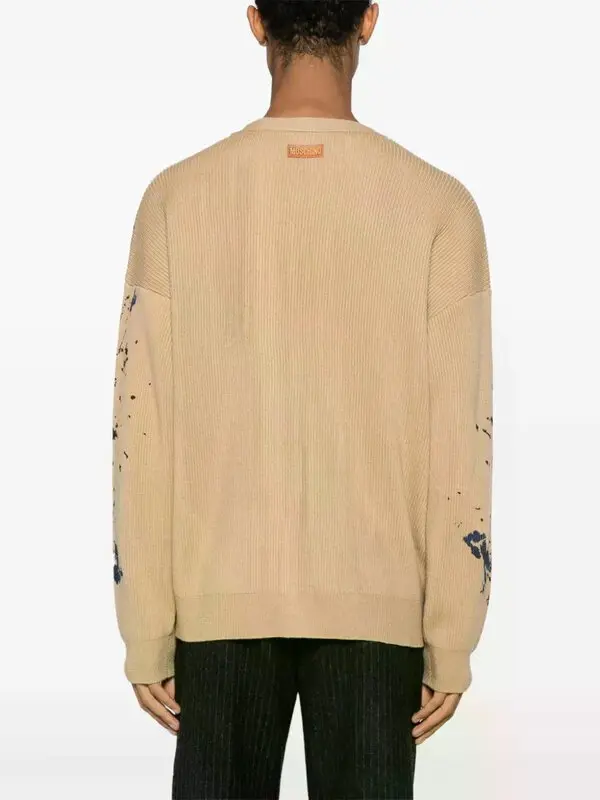 Moschino Paint-splatter Wool Cardigan