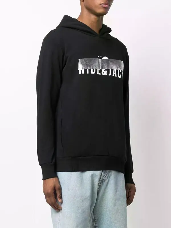 HIDE&JACK Logo-print Pullover Hoodie - Black