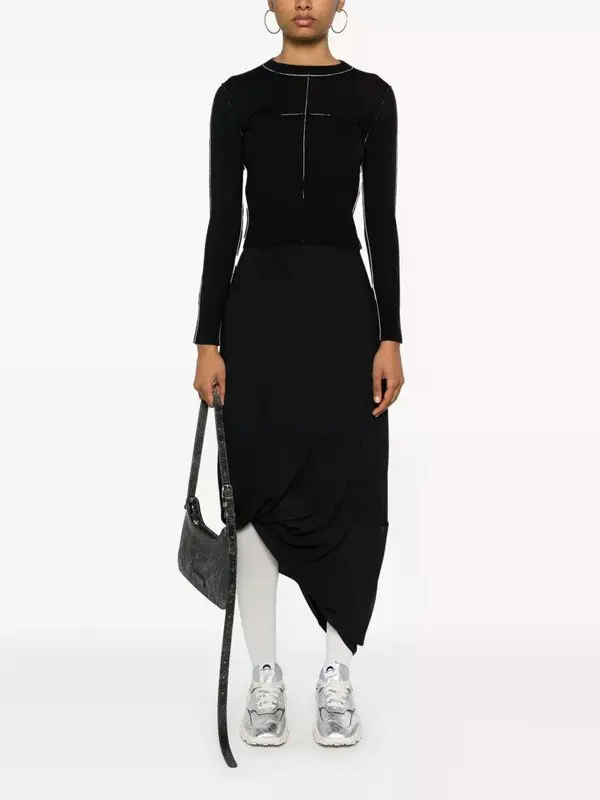 MAISON MARGIELA Asymmetric Draped Midi Skirt