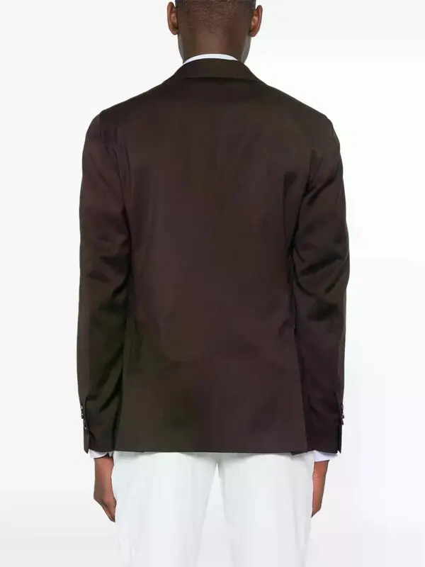 LARDINI Brooch-logo Appliqué Blazer - Brown