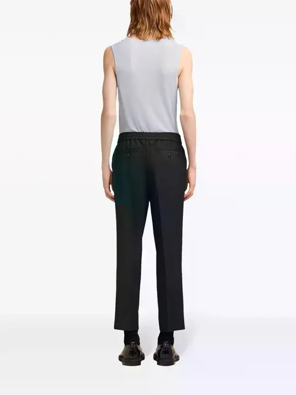 AMI Paris Cropped Virgin Wool Tapered Trousers
