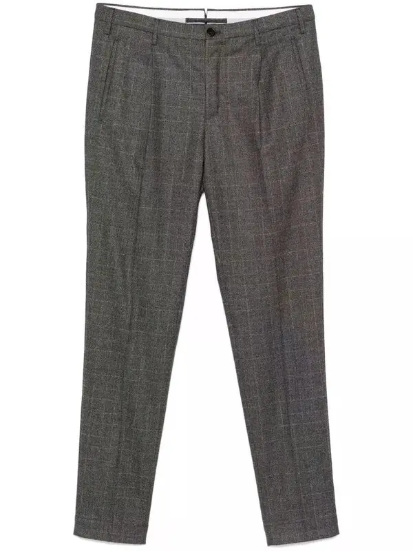 Incotex Checked Virgin Wool Trousers
