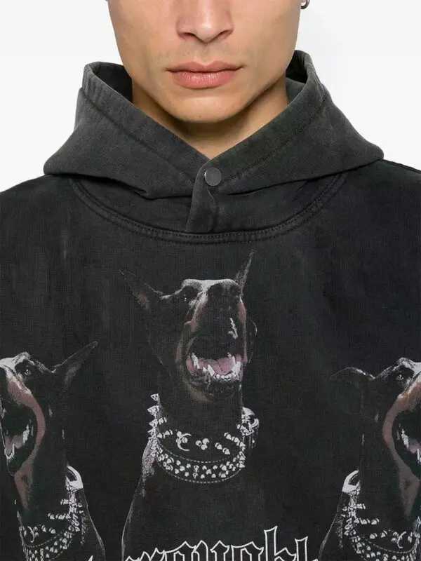 REPRESENT Thoroughbred-print Jersey Hoodie - Black