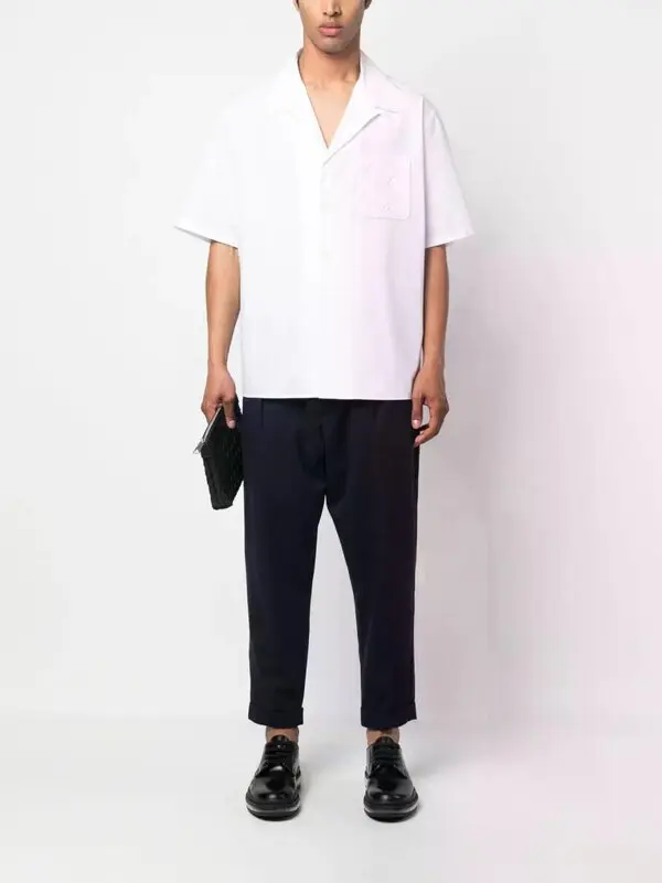 Balmain Embossed-button Drawstring-waist Trousers - Blue