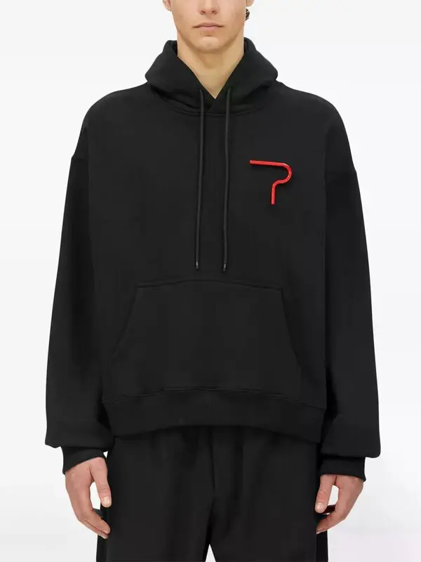 MSGM Logo Appliqué Drawstring Hoodie