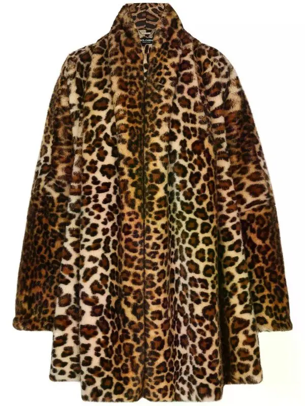 Dolce & Gabbana Leopard-print Faux-fur Cape
