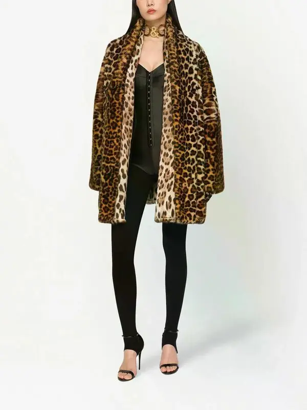 Dolce & Gabbana Leopard-print Faux-fur Cape