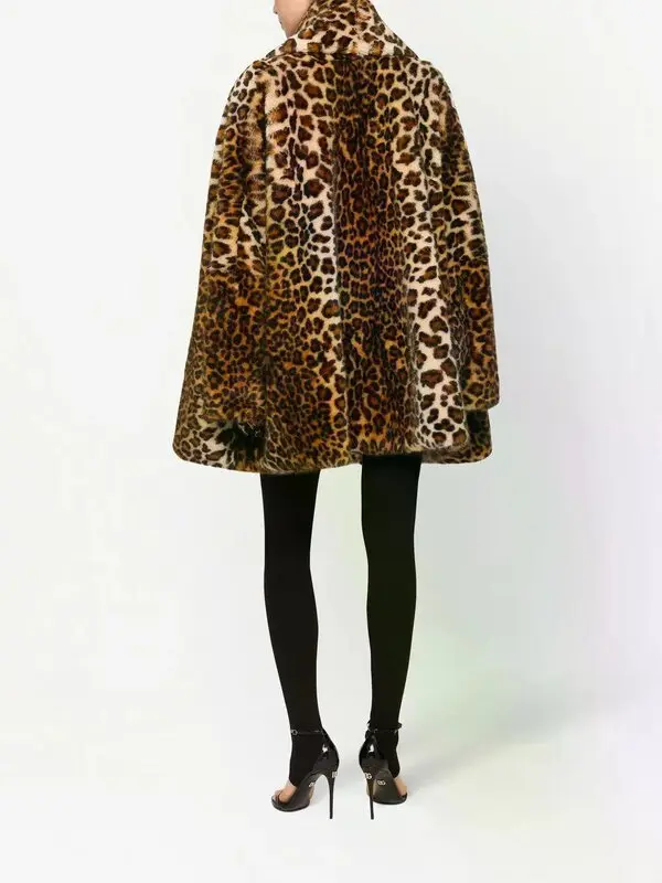 Dolce & Gabbana Leopard-print Faux-fur Cape