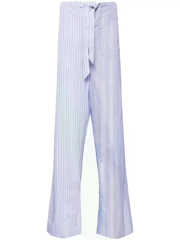 MAISON MARGIELA Striped Wide Leg Trousers - Blue