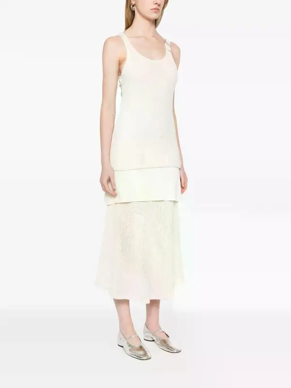 WALES BONNER Serenity Midi Dress - Neutrals