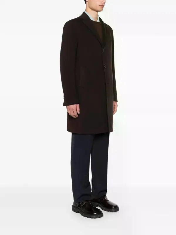 Tagliatore Felted Virgin Wool-cashmere Blend Coat - Black