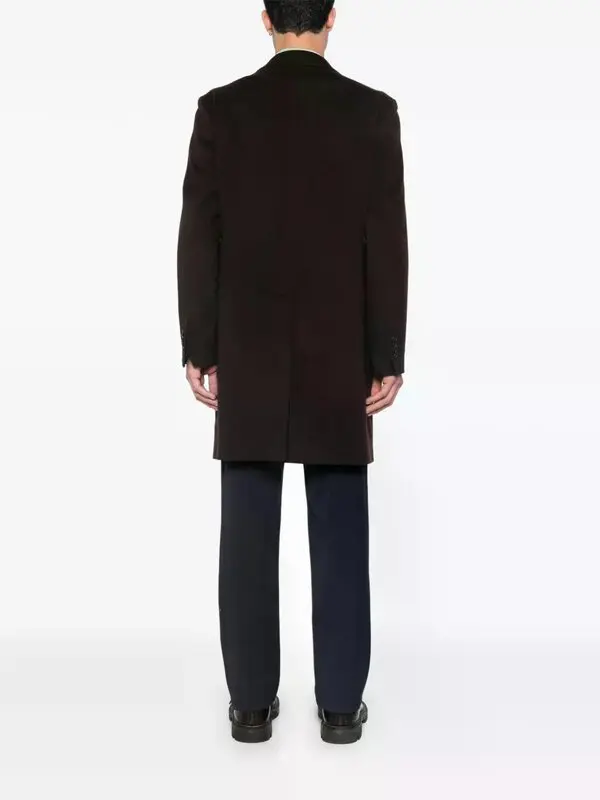 Tagliatore Felted Virgin Wool-cashmere Blend Coat - Black