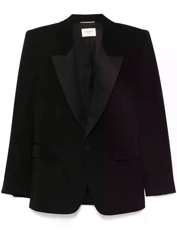 Saint Laurent Grain-de-poudre Blazer - Black