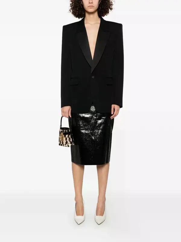 Saint Laurent Grain-de-poudre Blazer - Black