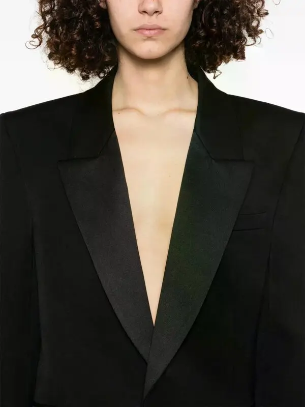 Saint Laurent Grain-de-poudre Blazer - Black