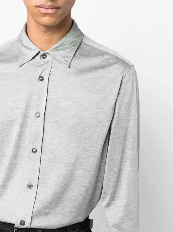 Brioni Mélange-effect Button Shirt