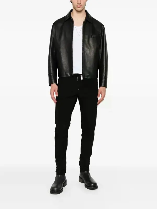 SECOND / LAYER Leather Bomber Jacket